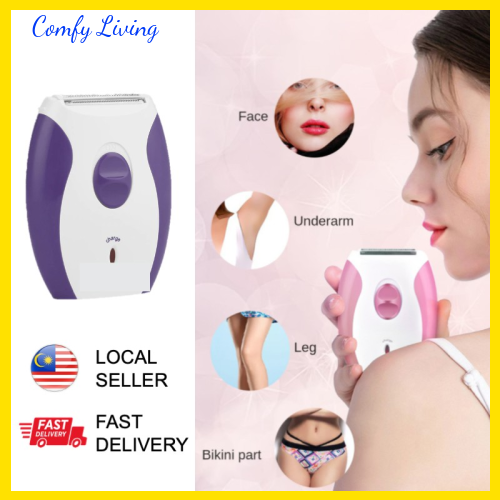 Comfy Living Portable Female Hair Shaver Epilator Purple Removal Body Gentle To Skin Lips Armpit ...
