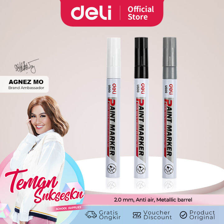 Deli Paint Marker / Spidol Ban / Spidol Gambar Anti Air Multifungsi Tip 2mm EU500 | Lazada Indonesia