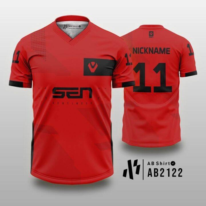 Valorant Esport Sentinel Jersey FREE CUSTOMIZE OF NAME RED T-Shirt FAST ...