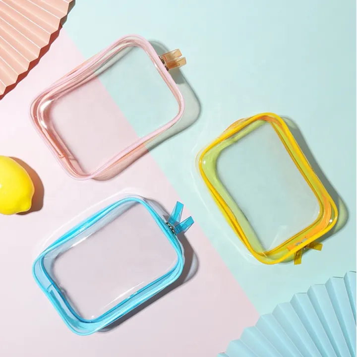 Portable Clear Bag Transparent Pouch Waterproof Bag Zip Pouch Cosmetic ...