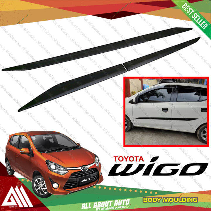 Toyota Wigo 2013-2021 Gen 1 & 2 Side Body Moulding (Matte Black ...