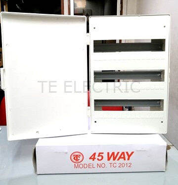 TC2012 45 WAY PVC DB BOX / MCB BOX SURFACE TYPE THREE ROWS 460 X 320 X ...