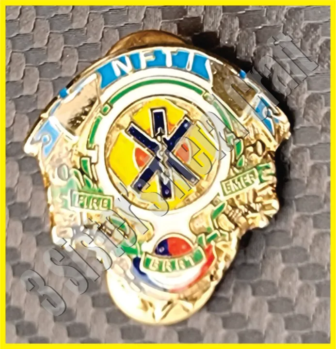 NFTI (National Fire Training Institute) Pin, Gold plated, laminated ...