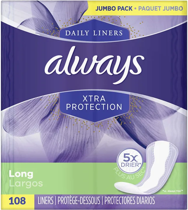 Always Xtra Protection Long Daily Liners Unscented 108 Count | Lazada PH