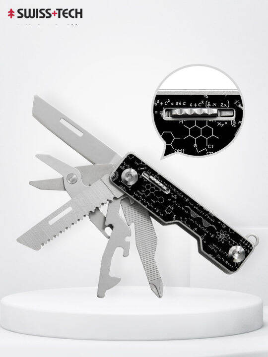 Swiss+Tech 45mm 9in1 3CR13MOV HRC45-55 Multi-Function Cutter WF1001 ...