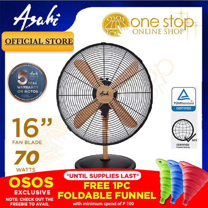 ASAHI DESKFAN DESK FAN XF6004 ELECTRICFAN 16" WOODEN FAN WOOD FAN ...