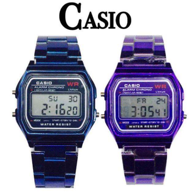 Casio stainless steal watch blue at violet | Lazada PH