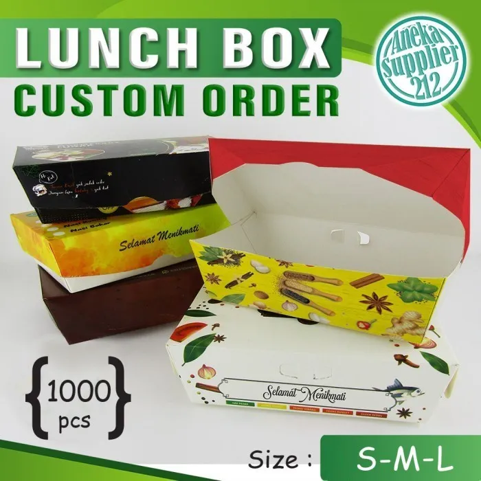 Custom Print Paper Lunch Box - IVORY - 1000 pcs | Lazada Indonesia