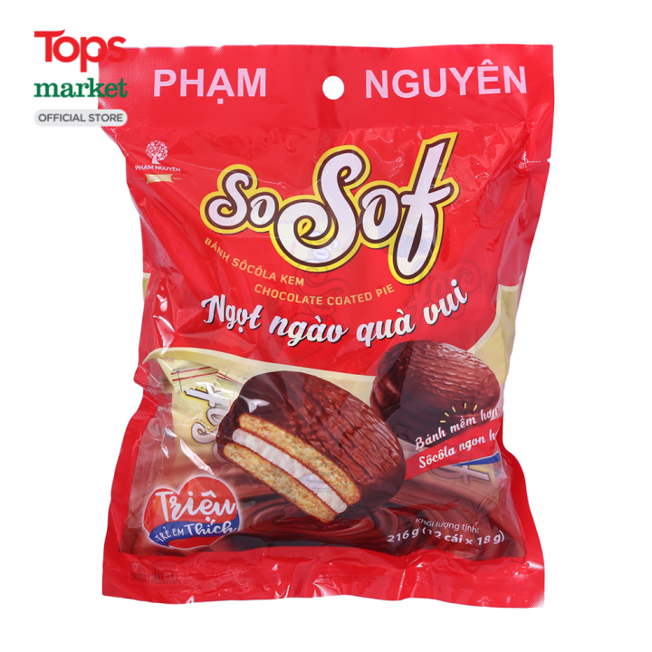 Bánh Socola Kem Marshmallow SoSof 216G - Siêu Thị Tops Market | Lazada.vn