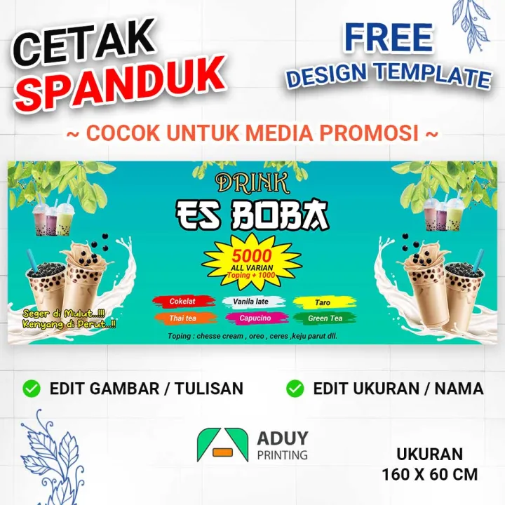 Cetak Spanduk Banner Boba Drink Viral Bisa Kustom Ukuran | Lazada Indonesia