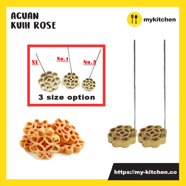[MY KITCHEN] Copper Acuan Kuih Rose Kuih Loyang Mould Rosette Honey ...