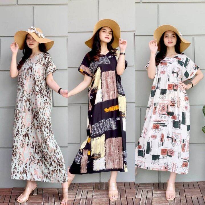 Daster Panjang Selutut Busui Kekinian Non Ruffle ALKHALIS | Lazada ...