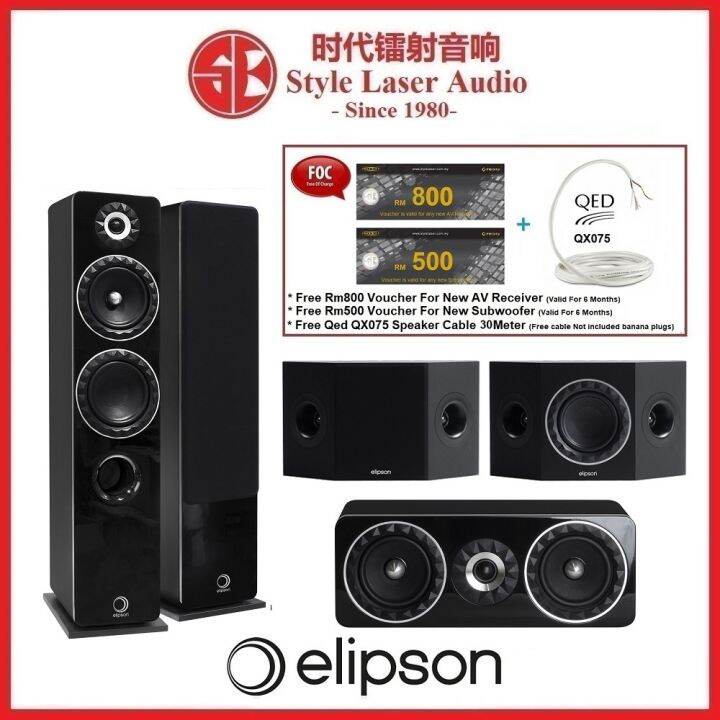 Elipson Prestige Facet 14F+Facet 7SR+Facet 11C Speaker Package | Lazada