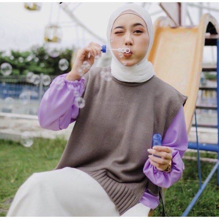 ROMPI TALI RAJUT XL JUMBO OVERSIZE Rompi Illo Vest Knit | Rompi Andin ...