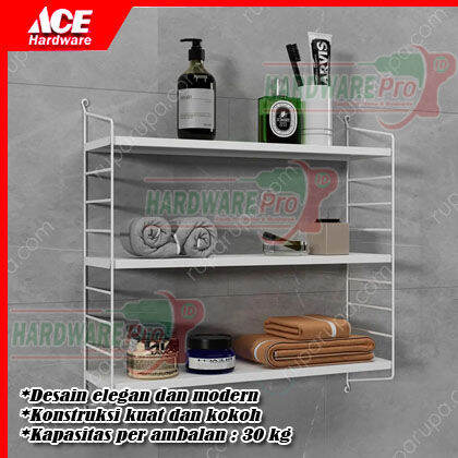 Rak Dinding 3 Tingkat Rak Gantung Serbaguna 3 Susun Putih MASTERSPACE ...