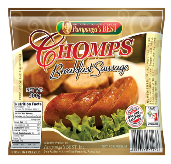 Pampanga's Best Chomps Breakfast Sausage 500g | Lazada PH