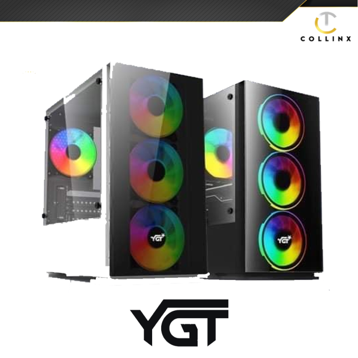 YGT B706 Case Desktop Casing | Transparent Side Plate | Tempered Glass ...