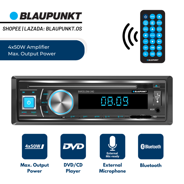 Blaupunkt Car Radio Barcelona 240 | 4 x 50W Max. Output Power | DVD/CD ...