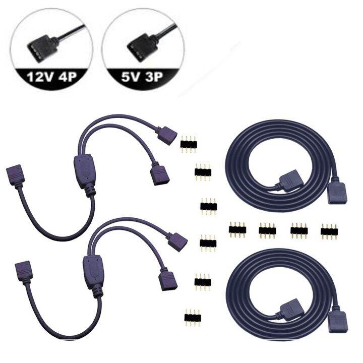 [SHE DEE] 5V 3 Pin 12V 4pin ARGB Splitter Connector 1 To 1/2/3/4 ...