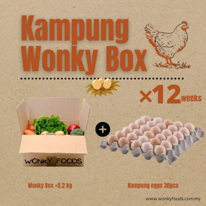 Veggies & Fruits Box-Wonky Box + 30 Kampung Eggs (Wonky Foods) | Lazada