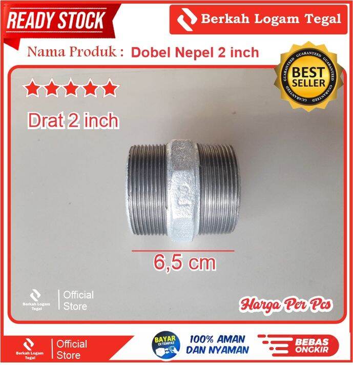 Double Nipple 2 inch Galvanis Drat Besi Dobel Nepel 2 Inchi Grosir ...