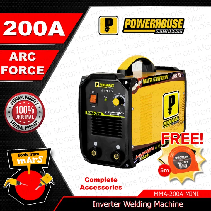 POWERHOUSE Welding Machine Inverter HYPER SERIES MMA-200 A Mini DC Pure ...