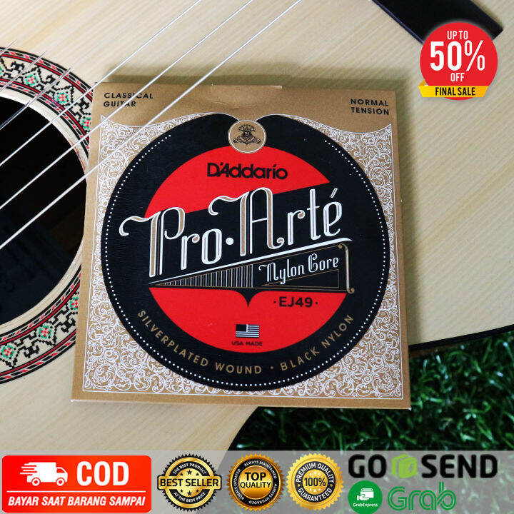 Senar Gitar Klasik D'Addario Pro Arte EJ49 Black Nylon Daddario Nilon ...