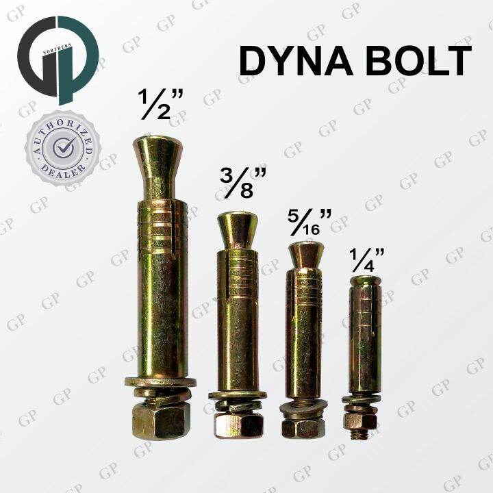 5 PIECES - Dyna Bolt 1/2 , 3/8 , 5/16 and 1/4 INCH - GPNorthern | Lazada PH