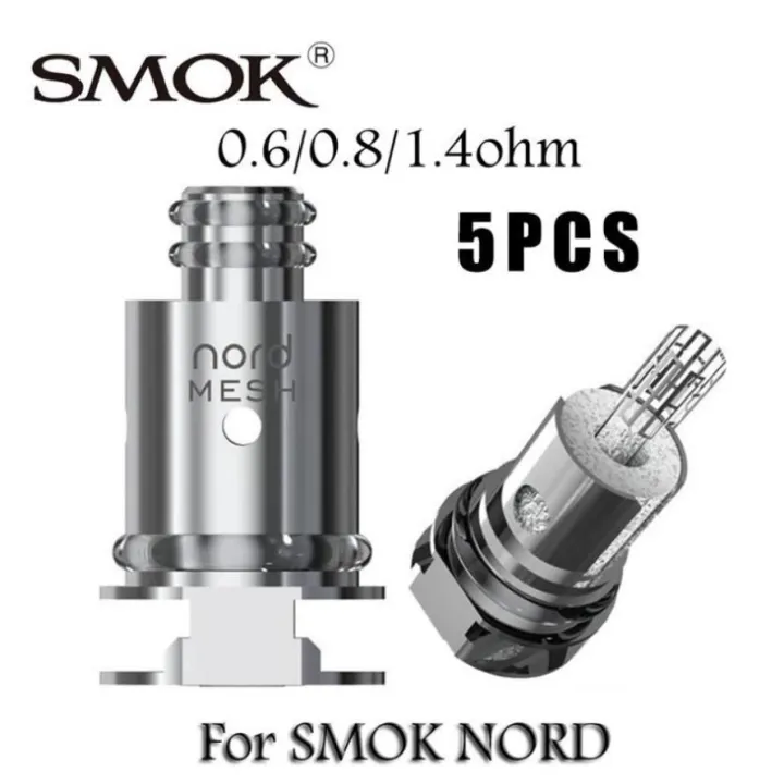 Original 5pcs Smok Nord Kit Pod OCC Regular 0.8ohm/0.6ohm 1.0/1.4 Coil ...