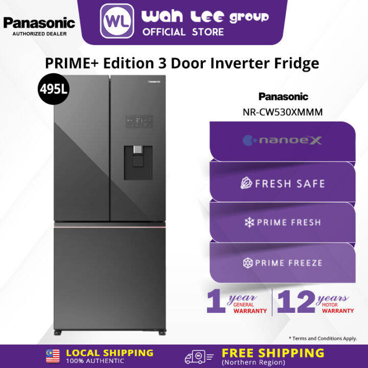 Panasonic 495L 3 Doors Refrigerator Prime+ Edition Premium NR-CW530XMMM ...