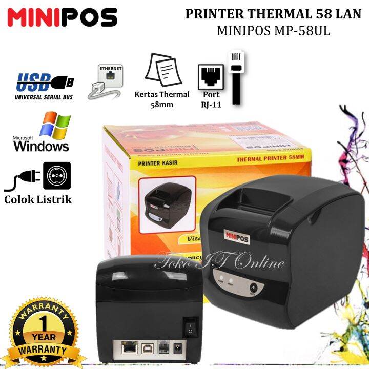 PRINTER THERMAL MINIPOS MP-58UL CETAK STRUK STRUK KASIR 58MM | Lazada Indonesia