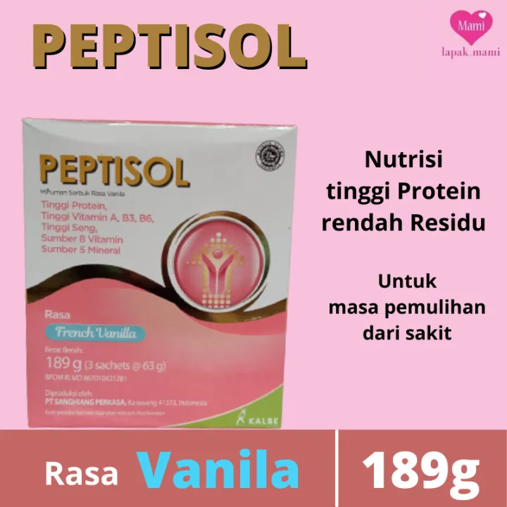 Peptisol Vanila189gr Susu Nutrisi Tinggi Protein Rendah Residu Untuk ...