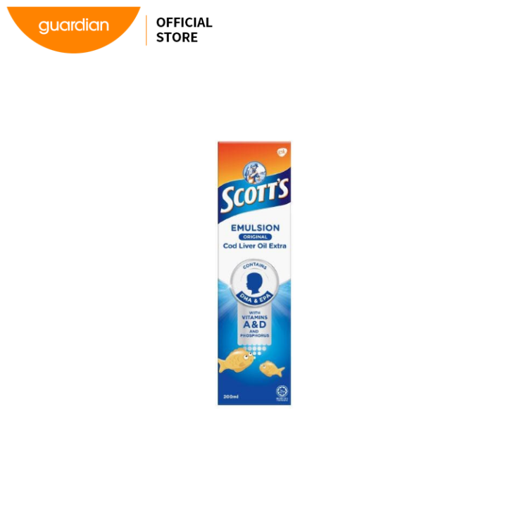 SCOTT'S Emulsion Cod Liver Oil Original DHA and EPA 200ML For Kids | Lazada