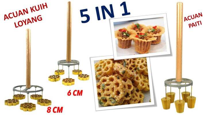 5 IN 1 ACUAN KUIH LOYANG / ACUAN PAITI / ACUAN KUIH PIE TEE | Lazada
