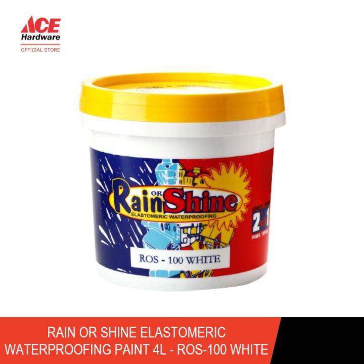 ☬Rain or Shine Elastomeric Waterproofing Paint 4L - ROS-100 White ...