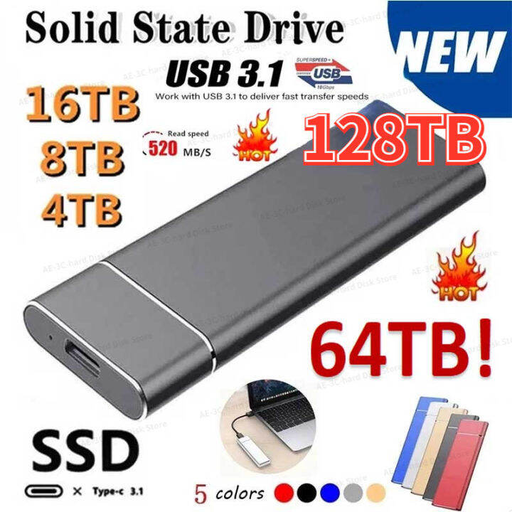 128TB Hard Disk External SSD 2TB Portable Solid State Drive Hard Drive ...
