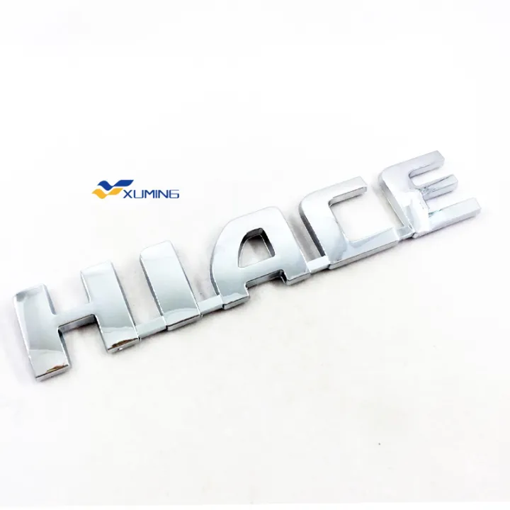 1 x ABS Chrome HIACE Logo Car Auto Side Rear Trunk Emblem Sticker Badge ...