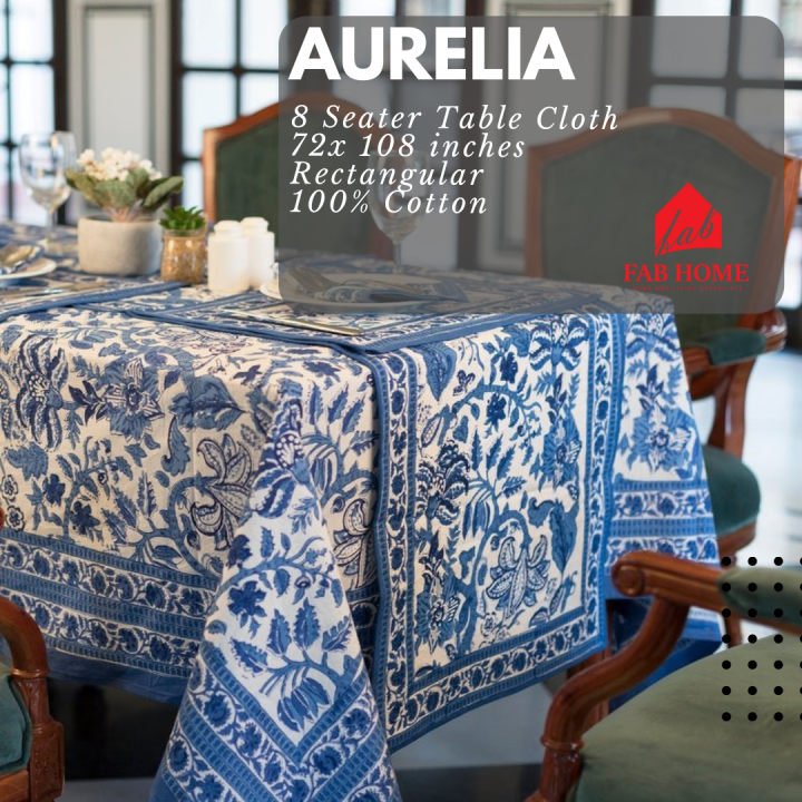 Hand Block Printed Table Cloth Handblock 8 Seater 72x108 inches 100% ...
