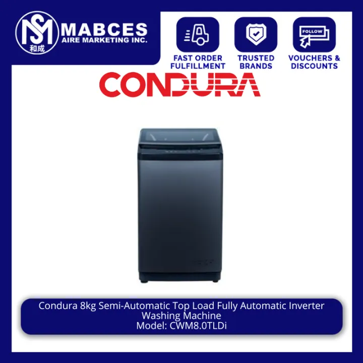 Condura 8kg Fully Automatic Top Load Inverter Washing Machine CWM8 ...