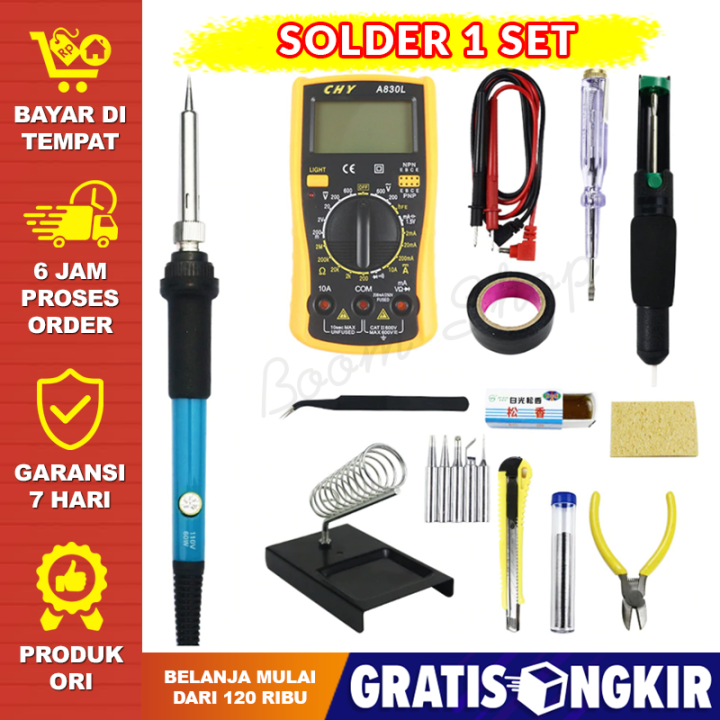 Solder Listrik 1 Set Lengkap 60 Watt Original Promo Hands Kit Soldering ...