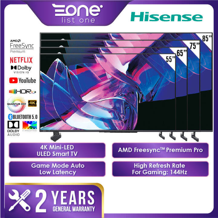 Hisense Mini-LED ULED 4K Smart TV 144 Hz Dolby Vision IQ Quantum Dot ...