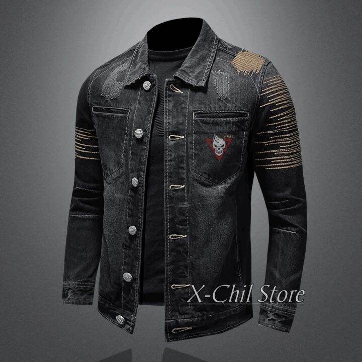 (COD)Jaket Jeans Denim Zik Zak| Jaket Jeans Bordir| Jaket Jeans Model ...