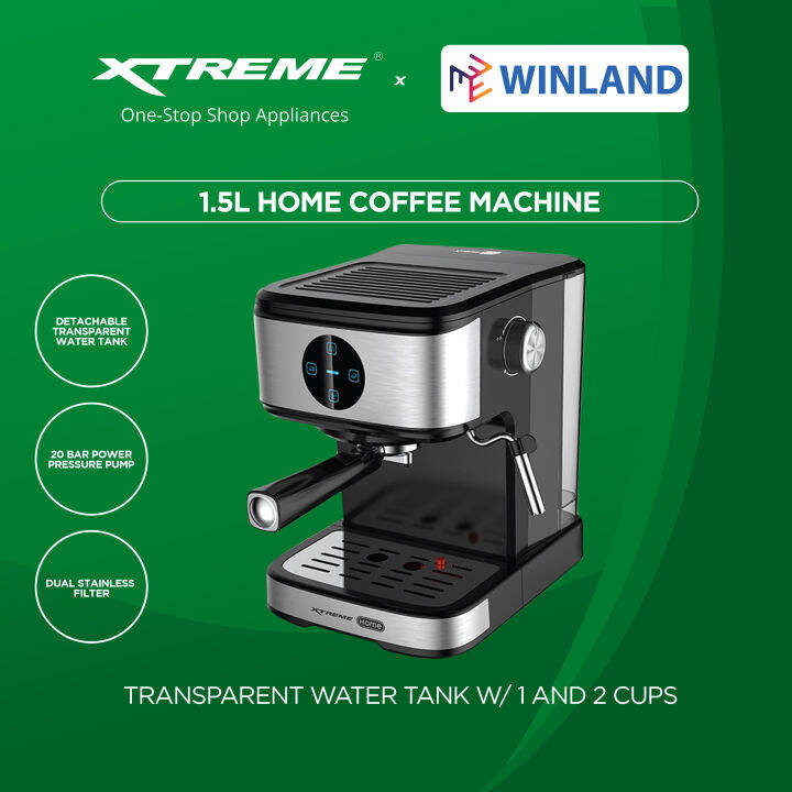 XTREME HOME by Winland 1.5L Electric Coffee Machine Touch Panel Control ...