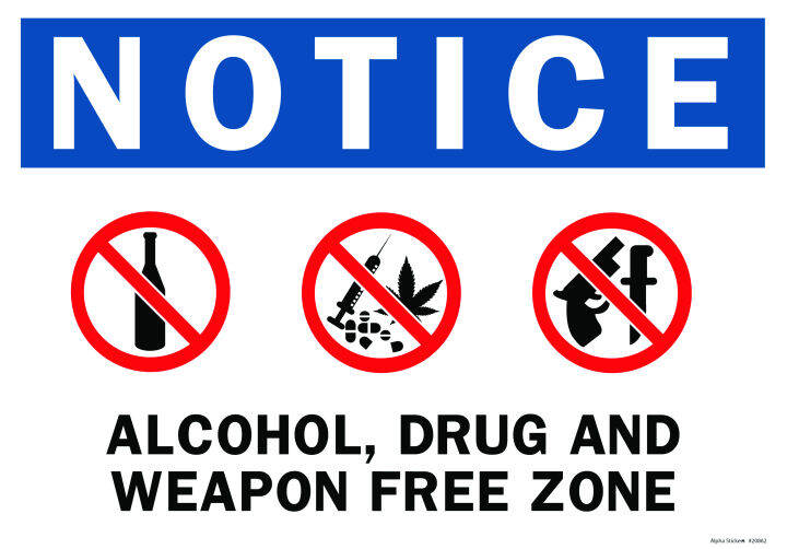 Notice No Weapons Allowed Sign Vinyl Sticker Size: 10"Wx7"H | Lazada PH