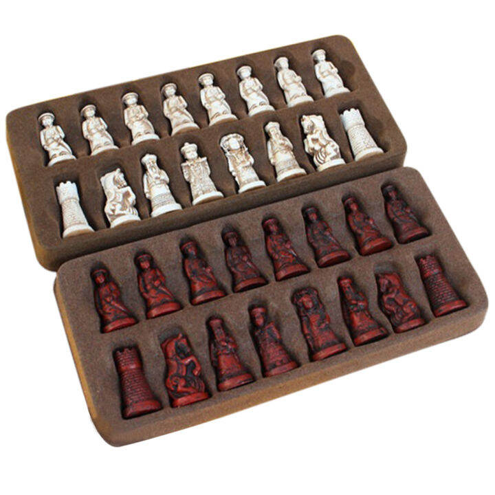 Professional Chess Pieces Games Set PU Leather Resin Chessboard Mat ...