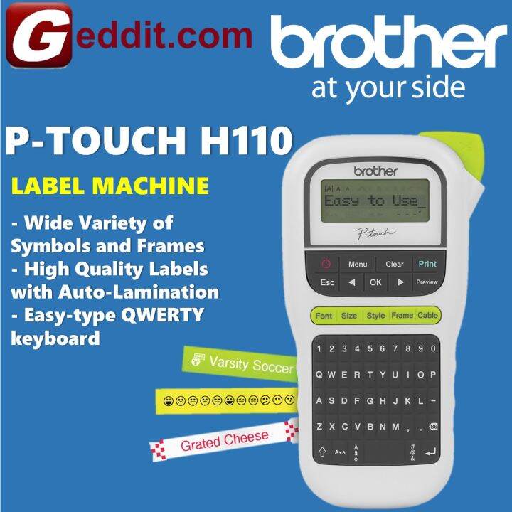 BROTHER PT-H110 P-TOUCH PORTABLE LABEL MAKER (WHITE) H110 PTH110 | Lazada