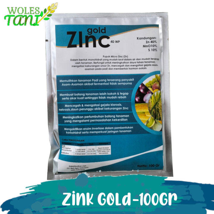 Pupuk Zinc Gold 100 Gram Pupuk Zinc Pupuk Asem Asemen Padi | Lazada ...