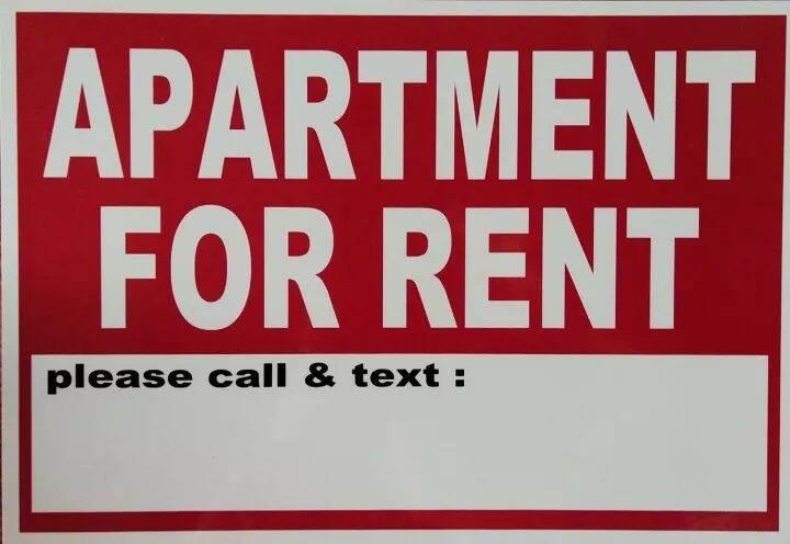 Laminated / PVC Apartment for rent signage A4 Size/COD | Lazada PH