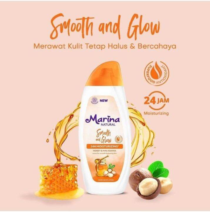 Marina Hand Body Lotion Natural Smooth & Glow 200ml | Lazada Indonesia