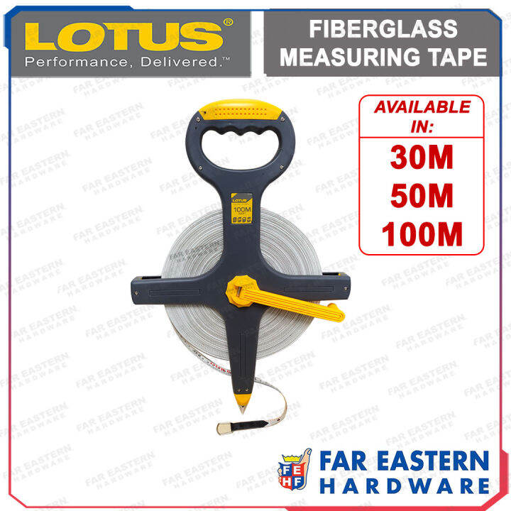 LOTUS Fiberglass Measuring Long Tape 30m 50m 100m LTHT | Lazada PH